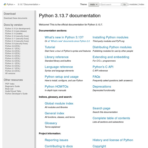 Python Documentation Pearltrees