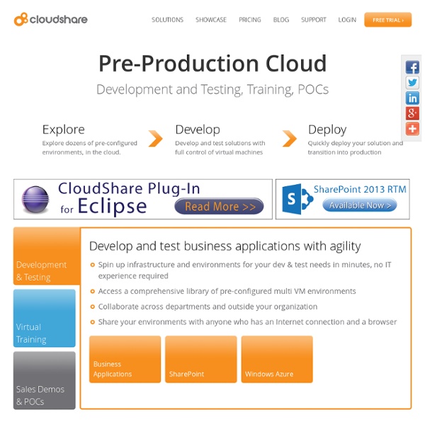 Cloudshare The Only Cloud Based Devtest Solution For Sharepoint Pearltrees