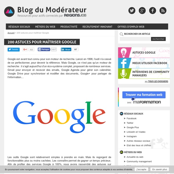 200 astuces pour maîtriser Google | Pearltrees 200 astuces pour maîtriser Google | Pearltrees