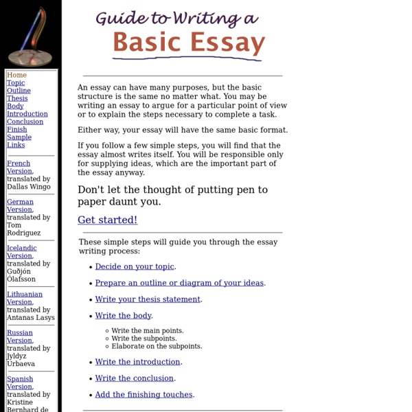 Basic Guide To Essay Writing Pearltrees