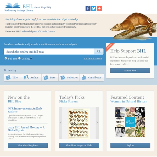 Biodiversity Heritage Library | Pearltrees Biodiversity Heritage Library | Pearltrees