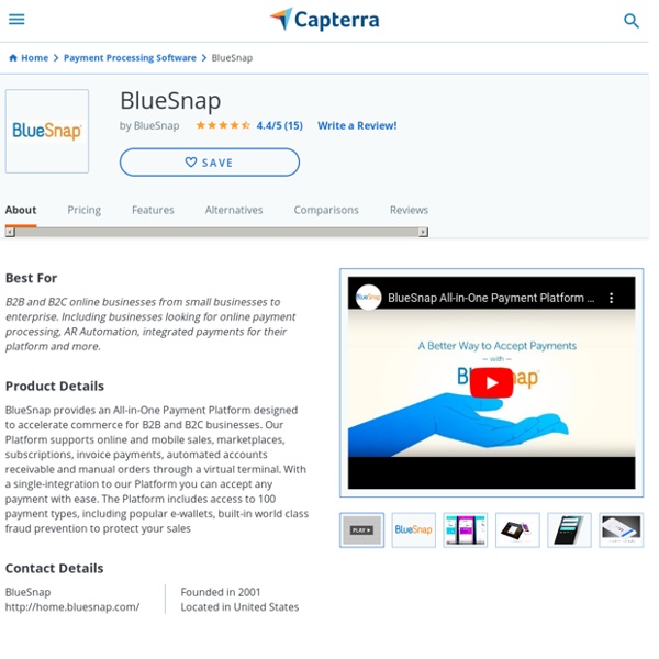 BlueSnap Reviews and Pricing - 2020 | Pearltrees BlueSnap Reviews and Pricing - 2020 | Pearltrees