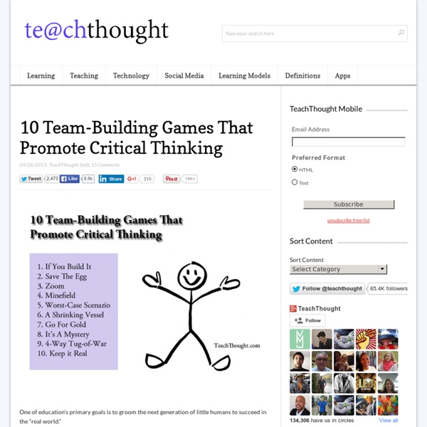 10 Team Building Games That Promote Collaborative Critical Thinking Pearltrees
