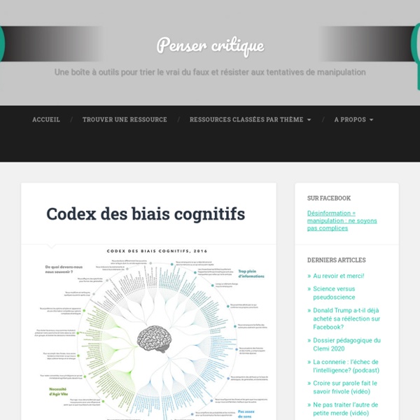 Codex des biais cognitifs | Pearltrees Codex des biais cognitifs | Pearltrees