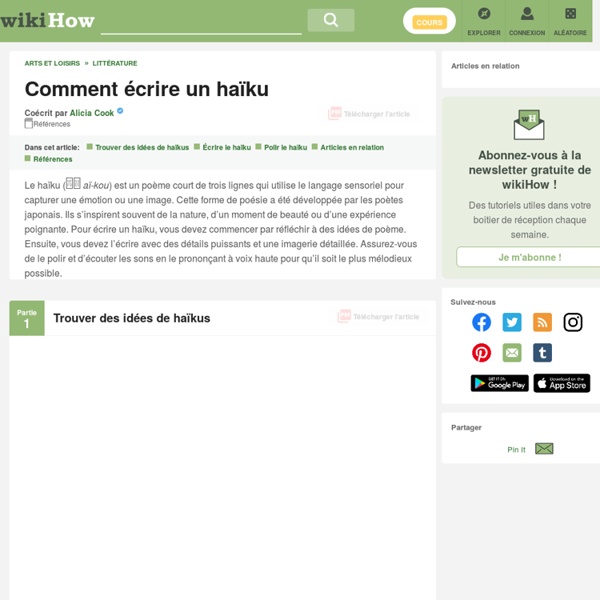 Comment écrire un haïku: 13 étapes | Pearltrees Comment écrire un haïku: 13 étapes | Pearltrees