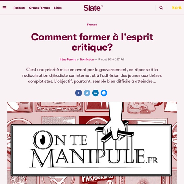 Comment former à l'esprit critique? | Pearltrees Comment former à l'esprit critique? | Pearltrees