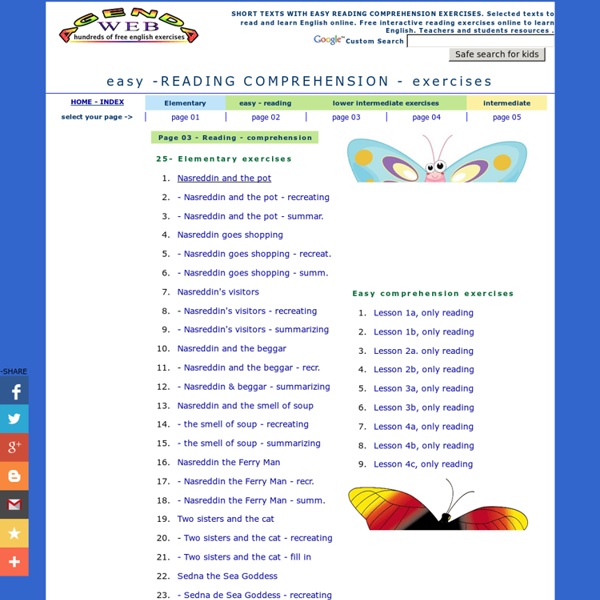 Easy Reading Comprehension Exercises Pearltrees