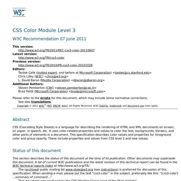 Css Color Module Level 3 Pearltrees