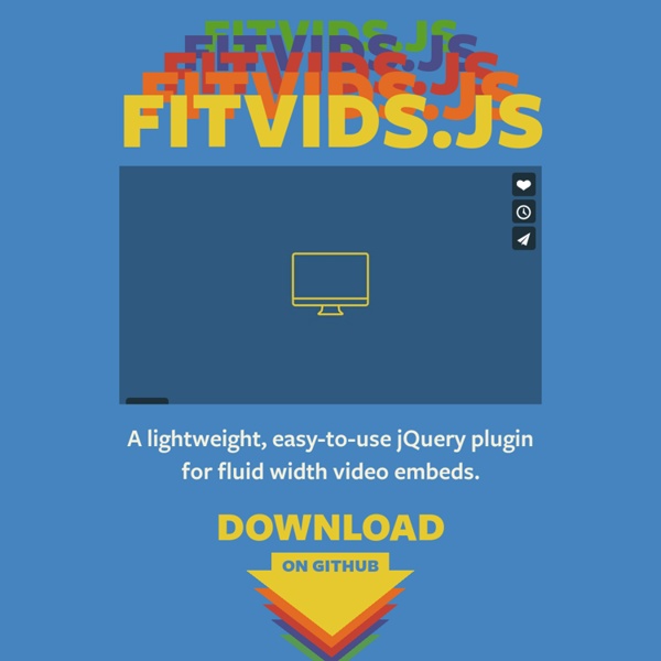 FitVids.JS - A lightweight, easy-to-use jQuery plugin for fluid width video embeds. | Pearltrees
