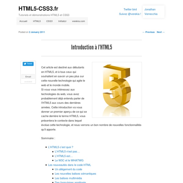 Introduction à l’HTML5 | Pearltrees