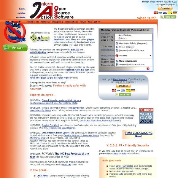 NoScript - JavaScript/Java/Flash blocker for a safer Firefox experience! - what is it ...