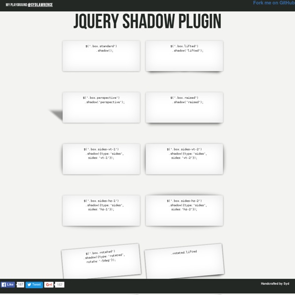 jQuery Shadow Plugin | Pearltrees