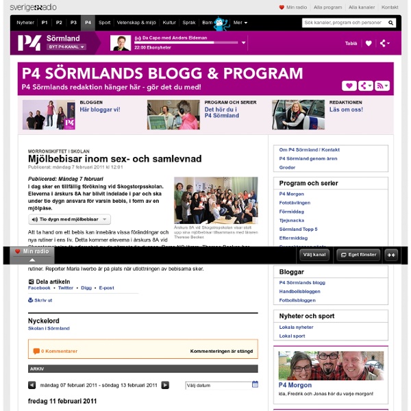 Mjölbebisar inom sex- och samlevnad - P4 Sörmlands Blogg & Program | Pearltrees