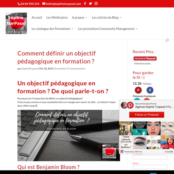 Comment définir un objectif pédagogique en formation ? | Pearltrees Comment définir un objectif pédagogique en formation ? | Pearltrees