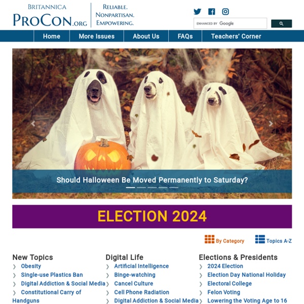 ProCon.org - Pros and Cons of Controversial Issues | Pearltrees ProCon.org - Pros and Cons of Controversial Issues | Pearltrees