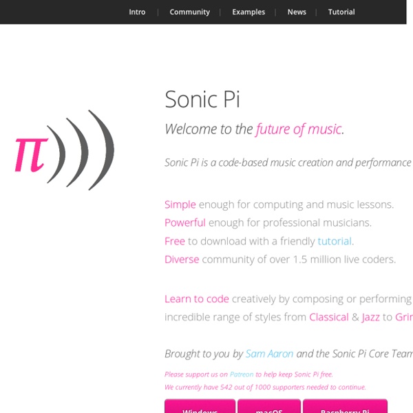 Sonic Pi The Live Coding Music Synth For Everyone Pearltrees