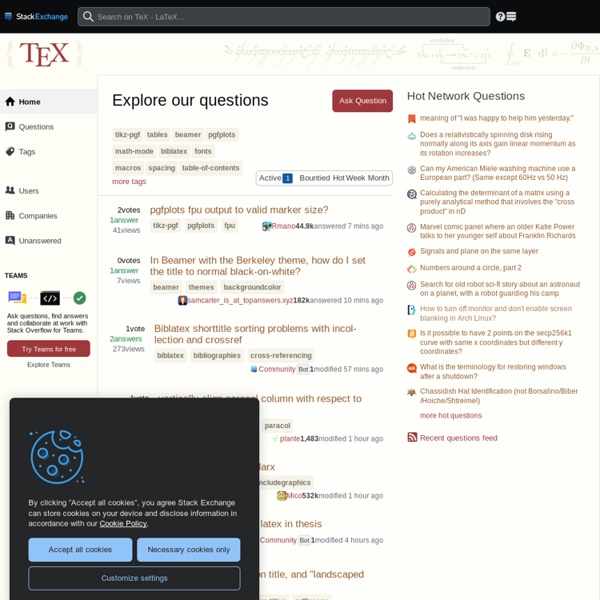 TeX - LaTeX - Stack Exchange | Pearltrees