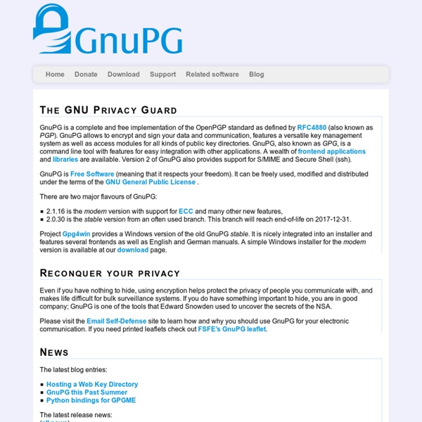 The GNU Privacy Guard - GnuPG.org | Pearltrees