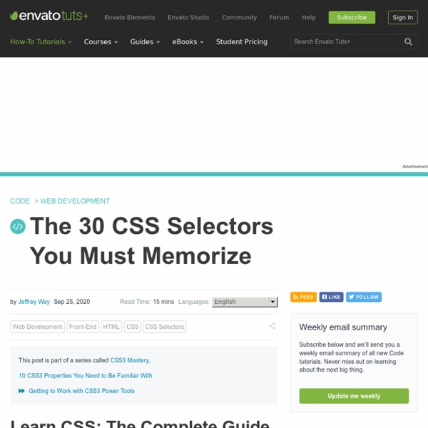 The 30 Css Selectors You Must Memorize Pearltrees 8775