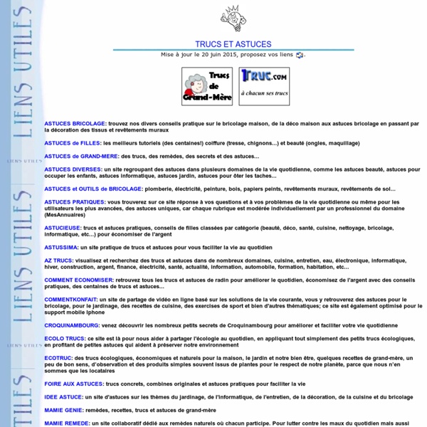 Trucs et Astuces de la vie de tous les jours | Pearltrees Trucs et Astuces de la vie de tous les jours | Pearltrees