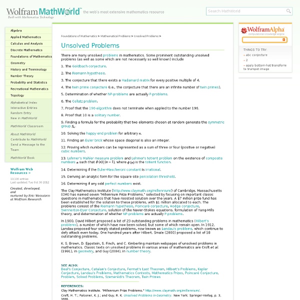 Unsolved Problems | Pearltrees Unsolved Problems | Pearltrees