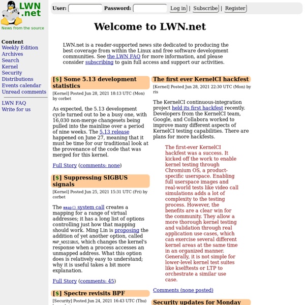 Welcome to LWN.net [LWN.net] | Pearltrees