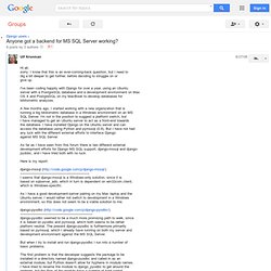Django - SQL Server | Pearltrees