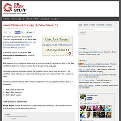 TheGeekStuff AWK Tutorial | Pearltrees